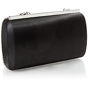 Vince Camuto Womens Bijou Minauderie Clutch, Black Satin, One Size US