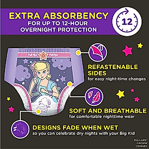 Pull-Ups Girls' Nighttime Potty Training Pants, Training Underwear, 3T-4T (32-40 lbs), 60 Ct