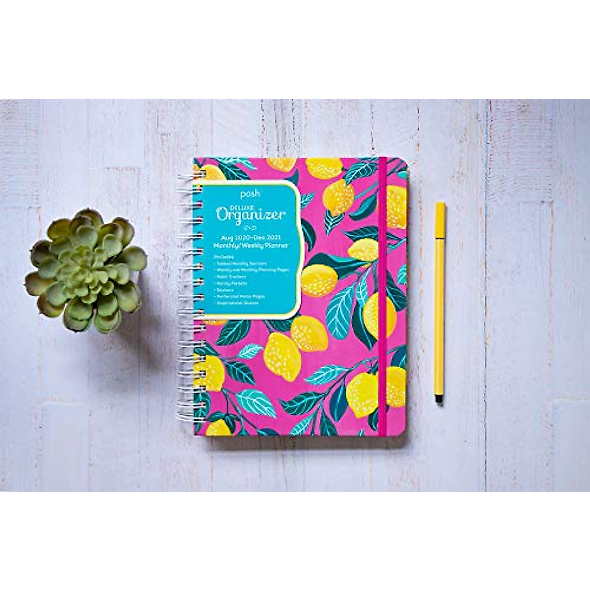 Posh: Deluxe Organizer 17-Month 2020-2021 Monthly/Weekly Planner Calendar: Lemondrops