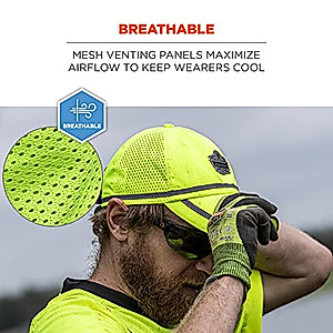 Ergodyne mens High Visibility, Reflective Hat Cap, Lime, One Size US