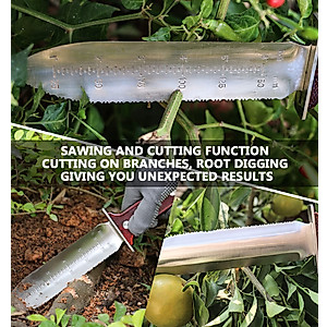 AKAKD Gardening Hori Hori Garden Knife - Gardening Knife,Soil Knife, Serrated Side Weeding Knife,Digging Knife,Garden Knives with Sheath,Full Tang Hori Hori Knife