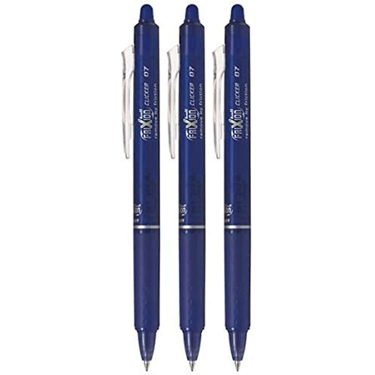 Pilot FriXion Ball Clicker Retractable Erasable Gel Pen, Fine Point, 0.7mm, Blue Ink, 3 Count