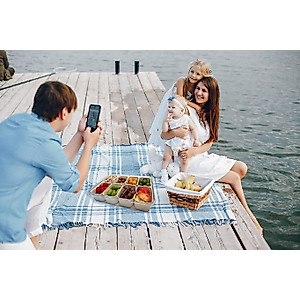 Kinnsto Snackle Box Container Meal Prep Divided Portion Serving Platters and Trays with Lid Handle Reusable Vacation Camping Travel Beach Essentials Food Fruit Veggie Organizers and Storage for Fridge