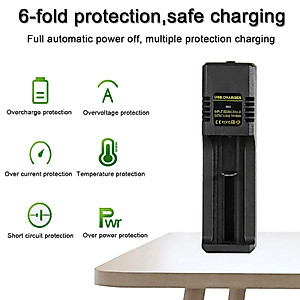 21700 Battery Charger,Single-Slot Intelligent Universal 21700 Charger for 3.7V Lithium Li-ion 21700 5500mah,26650,18650,18500,18350,16650 Rechargeable Battery
