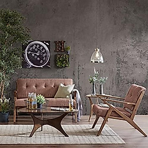INK+IVY Rocket Accent Loveseat - Solid Wood, All Foam Two Deep Seat Settee Mid-Century Short Sofa - Retro Accent Loveseat For Living Room