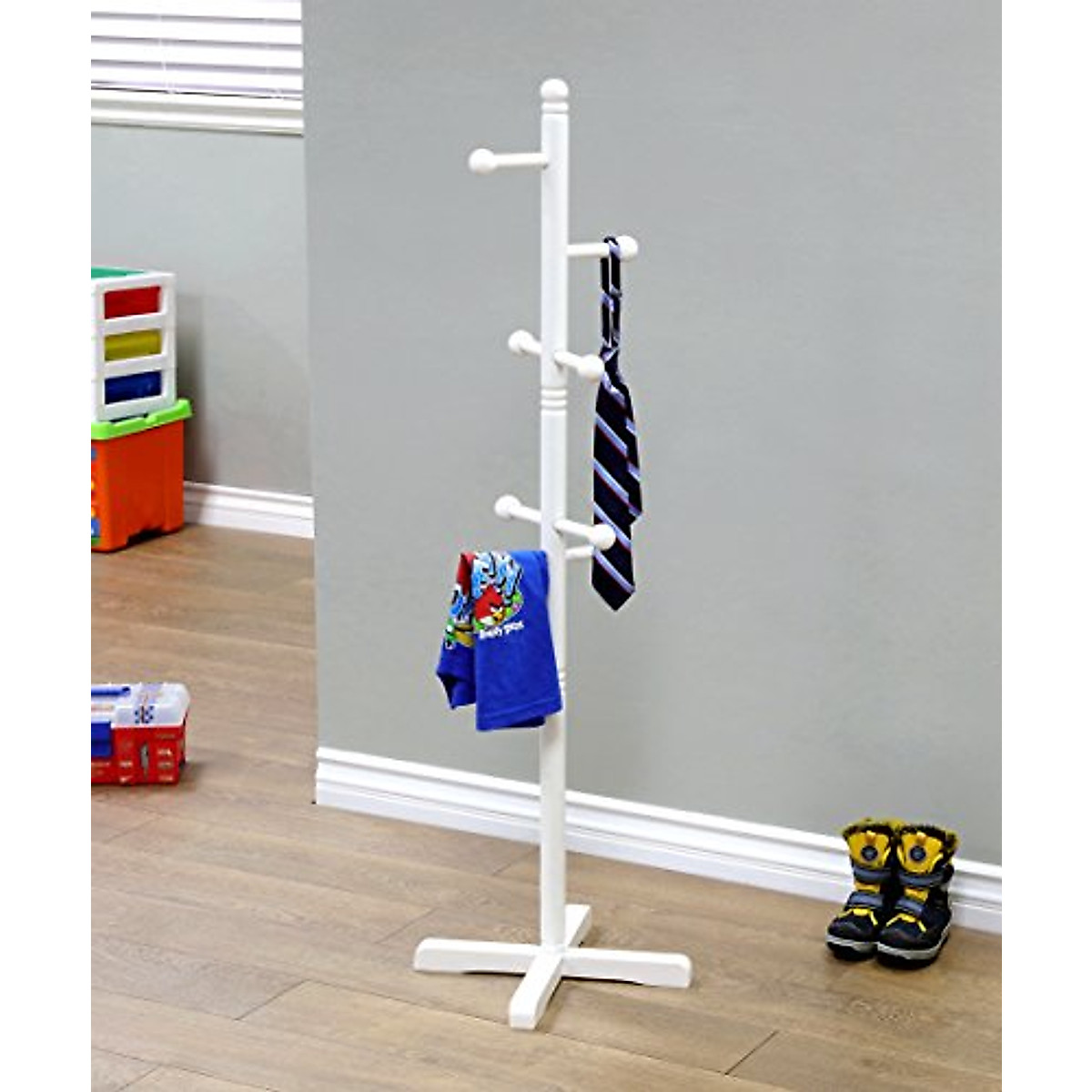 Frenchi Home Furnishing Freestanding Kid's Coat Rack & Hanger, white