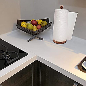 TOPZEA 2 Pack Paper Towel Holder, Stainless Steel Paper Towel Rack Standing Paper Towel Holder for Standard & Jumbo Rolls, Single Tear Vertical Paper Towel Dispenser with Weighted Base for Countertop