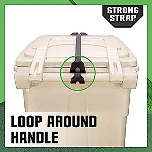 Blazer Brand Strong Strap Stretch Latch - Universal Lid Lock for Outdoor Garbage Cans (Starter Kit)