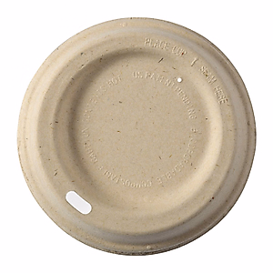 CiboWares Disposable Hot Cup Lids for 12 Ounce to 20 Ounce Cups, Made from Molded Fiber, Case of 500