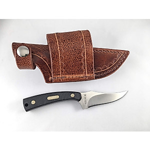 Custom Leather Sheath for Schrade Old Timer Sharpfinger 152ot Knife | Cross Draw Fits Right or Left-Hand Side | Tough and Durable | Sheath ONLY (Antique Brown)