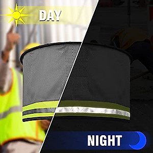 4 Pcs Hard Hat Sun Shade Full Brim Hardhat Sun Visor Bandana Face Scarf Neck Protection Summer Accessories (Black, Gray)