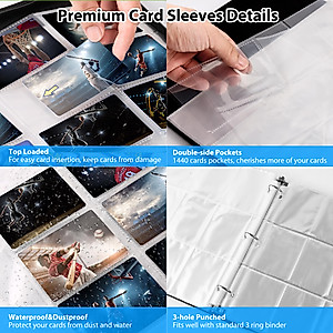 WOT I 9-Pocket Trading Card Sleeves, 1440 Pockets Double-Side Card Sleeves Clear Page Protectors for 3 Ring Binder Holds Sports Cards, Game Cards