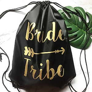 7 Pieces Bride and Bride Tribe Drawstring Bags,Wedding Drawstring Gift Bag for Bridesmaids Bridal Party Supplies …