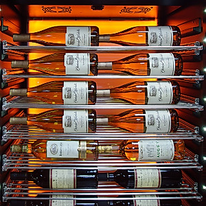 Vinotemp EL-300COMM Cellar Cooler Refrigerator, Built-in or Freestanding Wine Fridge with Touchscreen Temperature Control Glass Door and Safety Lock, 188 Bottle, Black