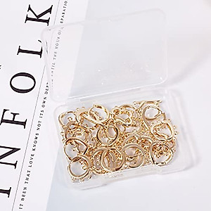 Craftdady 12 Pairs Huggie Hoop Earring Findings 14K Gold Plated Brass Hoop Earrings with Multi Loops Circle Teardrop Flower Leverback Ear Wires Components for DIY Earrings