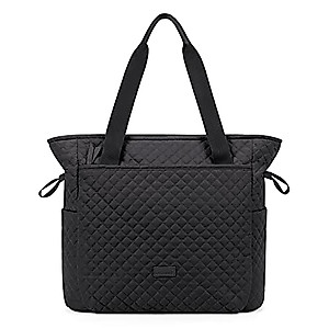 BAGSMART Quilted Tote Bag, Top Handle Handbags for Women, Shoulder Bag, Durable Carry Handles, Machine Washable, 25L Large Hobo Bag for Work, School, Travel