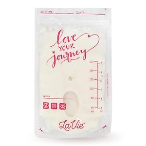 LaVie Breast Milk Storage Bags, 50 Count, 7 Ounce, Pre-Sterilized Breast Milk Containers, Leak-Proof, Space Saving, Self Standing for Refrigerating or Freezing Breast Milk (Pink)