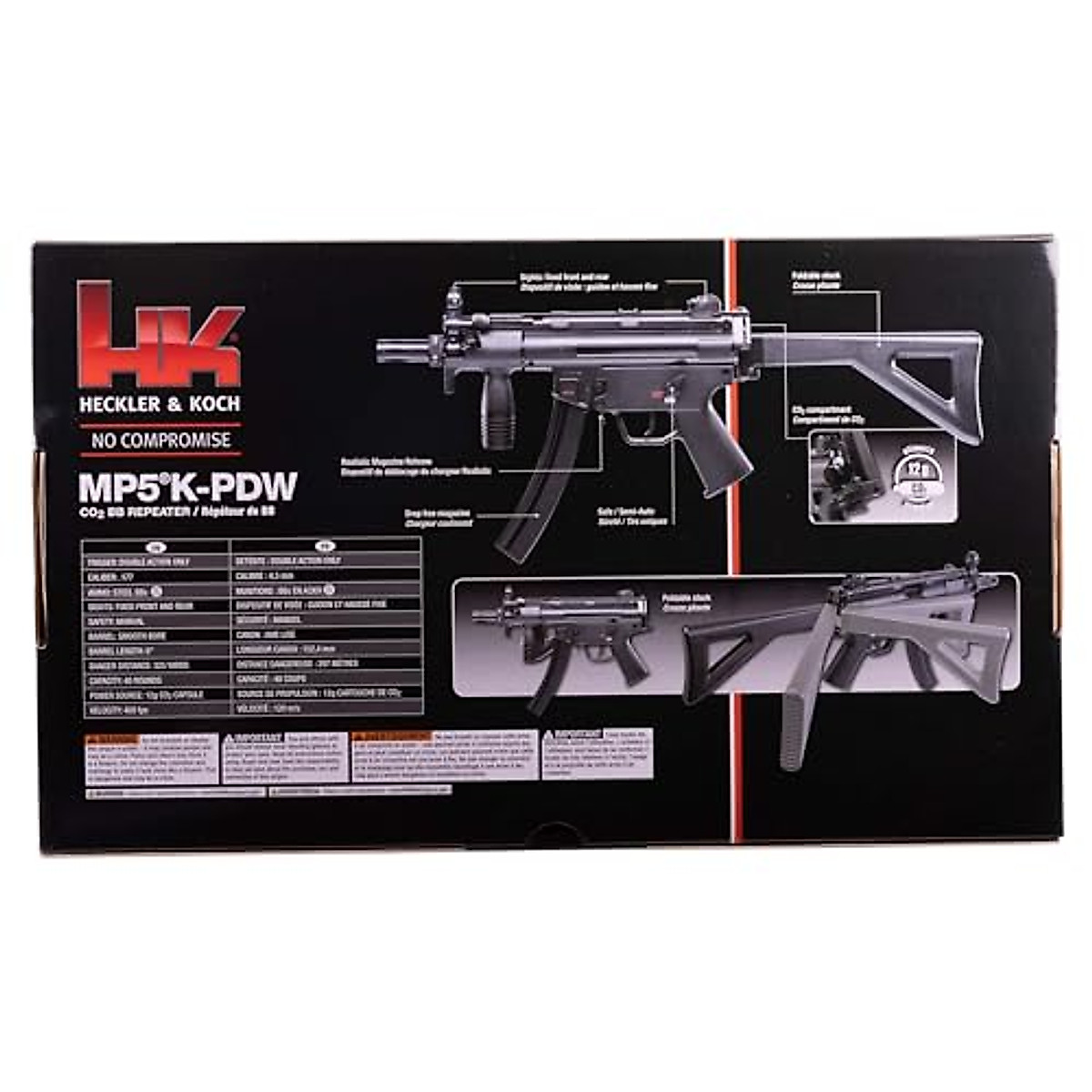 Umarex HK Heckler & Koch MP5 K-PDW Semi Automatic .177 Caliber BB Gun Air Rifle, Black