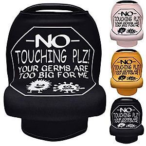 Baby Nursing Cover,Baby Car Seat Canopy,No Touch Sign Infant Stroller Cover Breastfeeding Cover,Soft Stretchy Nursing Cover Up for Baby (Black)