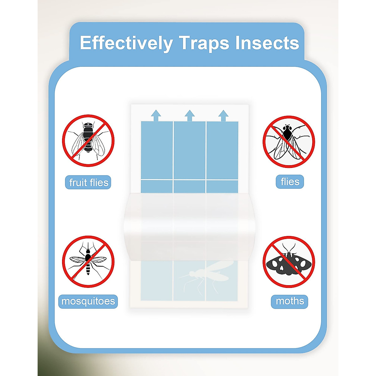 24 Pack Refills Glue Cards for Dynatrap DT3009 DT3019 DT3039 and Gardner Flyweb Classic Indoor Insect Mosquito Trap Refills Sticky Cards Replacement Glue Cards