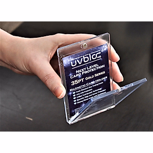 UVBLOC One Touch Card Holder (25 Pack) 35pt Magnetic Hard Case Pro Protector Sleeves for Trading Baseball Basketball Football Pokemon Sports Cards