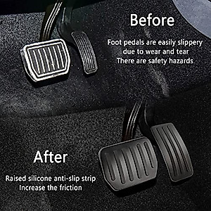 OFBAND 2PCS Anti-Slip Gas/Brake Pedal Covers Compatible with Model3/Y Car Pedal Cover Kit,Car Accessories for Car Safety (Black)