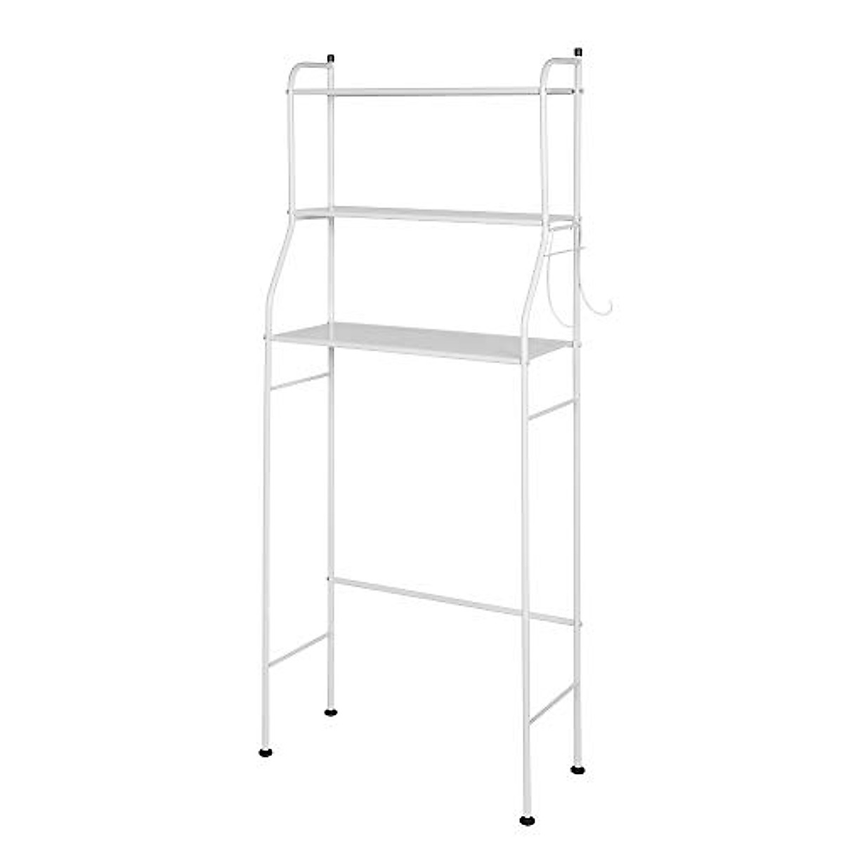 Flandre Over The Toilet Rack 3 Shelf Bathroom Space Saver Storage Organizer Corner Stand Bathroom Cabinet Tower Shelf 22.5" W x 9.8" D x 59.5" H (White)