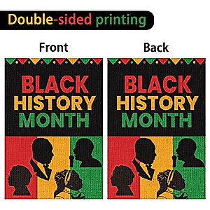 D1resion Black History Month Garden Flag African American Country Celebration Festival Decorations Burlap Front Yard Flags Double Sided Print Vertical House Flag for Home Outdoor Lawn 12.6 X 18.1 In