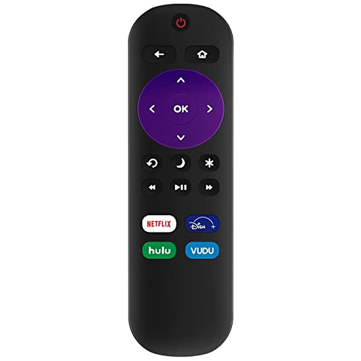 Replace IR Remote Control fit for ONN Roku TV, 4K UHD LCD Smart HDTV with Net-Flix Dis-ney Hu-lu VU-DU Shortcut APP Button Key