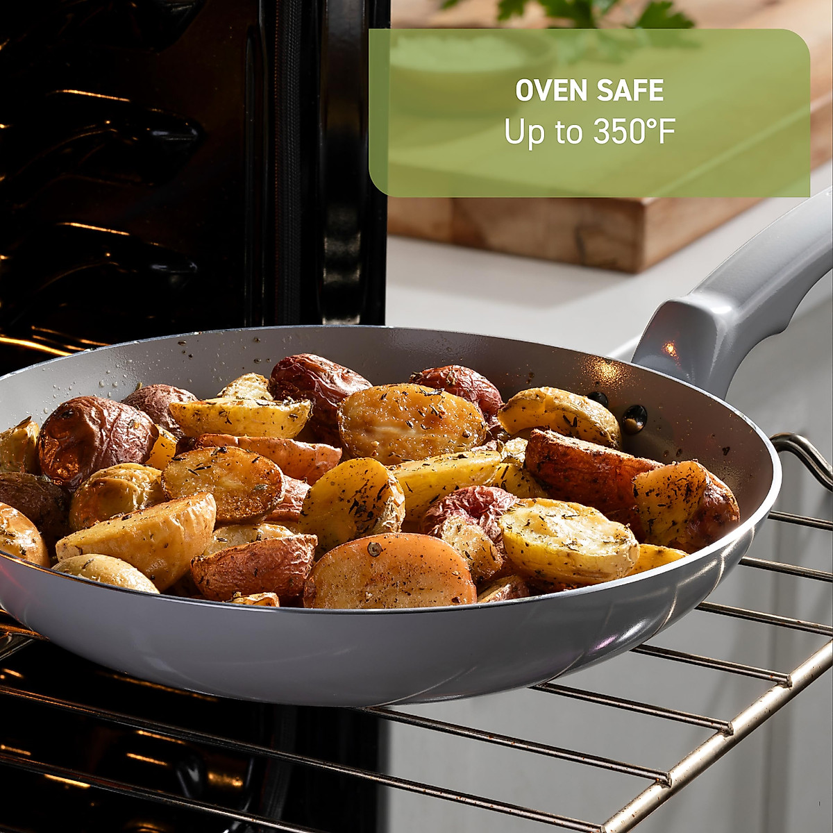 T-fal Refresh Ceramic, Ceramic Non Stick Cookware Set 12 Piece, Oven Broiler Safe 350F, Cookware, Kitchen Cooking Set w/Fry Pans, Saucepans & Kitchen Utensils, Pots and Pans Set Non Stick, Mint Green