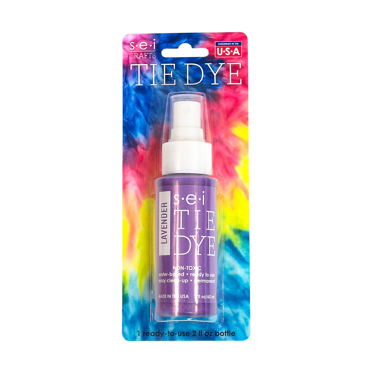 S.E.I. Lavender Tie Dye Spray Bottle: 2oz. Non Toxic Fabric Dye Spray, DIY Permanent Clothing Dye, One Step, Ready to Use Tie Dye Supplies