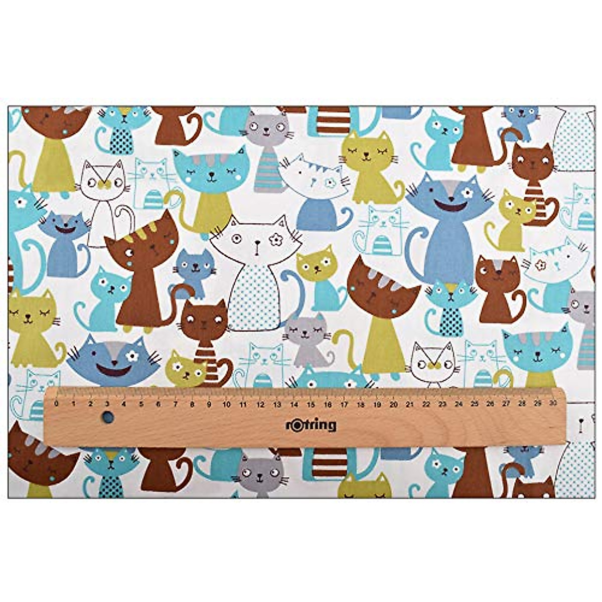 Hanjunzhao Cute Animals Cat Dog Fat Quarters Fabric Bundles 18 x 22 inch for Quilting Sewing Crafting