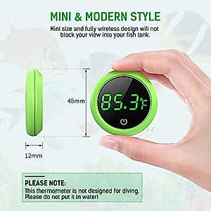 LED Aquarium Thermometer, PAIZOO 5S Refresh Speed Touch Screen Fish Tank Accurate Temperature Sensor, Wide Range of Displayed, Energy-Saving & Stick-on Thermometer for Aquariums, Glass Containers