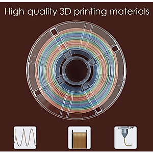 Maths Silk Rainbow Pla+ 3D Printer Filament 1.75mm (±0.02 mm), 1Kg/2.2lb, Vacuum Package for 3D Printer & 3D Pen- Rainbow