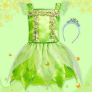 Meland Princess Dress Up - Princess Dress for Girls with Princess Toys, Christmas Birthday Gift for Toddler Girls Age 3-8