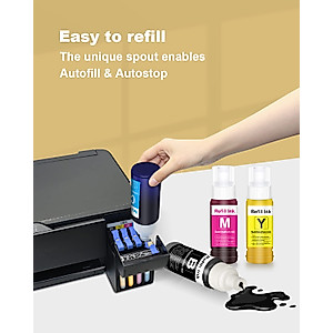 XZMHX 400ML Autofill Sublimation Ink Use for Epson EcoTank Inkjet Printers ET-2720 ET-2400 ET-2760 ET-4800 ET-2800 ET-2803 ET-2830 ET-3760 ET-2850, Anti-UV/ICC Free