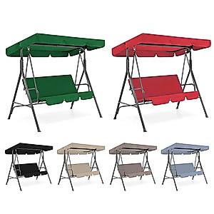 210D Patio Swing Canopy Replacement Top Cover Outdoor Swing Chair Cover Bench Waterproof Rocking Replacement Cover 59x59x4 Inches (Square Red)