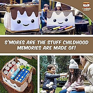 The S'mores Company - Smores Kit with 4 Marshmallow Roasting Sticks, Kids Marshmallow Smores Caddy for Fire Pit Campfire Accessories, for Camping, Glamping, Picnic