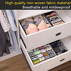 4 Pieces Underwear Drawer Organizers Divider,Fabric Foldable Dresser Storage Basket Organizers,Clothing Storage Organizers Box Bins for Bra,Lingerie, Panties, Socks, Briefs,Ties, Belts