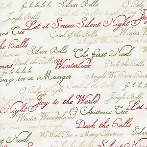 Moda Fabrics A Christmas Carol Christmas Carols Words - Snowflake - 44354-11 Fabric by The Yard