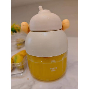 Generic 41oz,Portable Blender for Shakes and Smoothies, Leak-proof Water Bottle with Removable Straw, Handle, Lid and Shoulder Strap, BPA-free, Type-C Rechargeable, Cordless Portable Juicer，Apricot