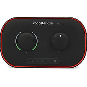 Focusrite Vocaster 1 and SM7B Microphone Solo Podcast Bundle, with Closed-Back Headphones, Deskmount Boom Arm, and 10' XLR Cable
