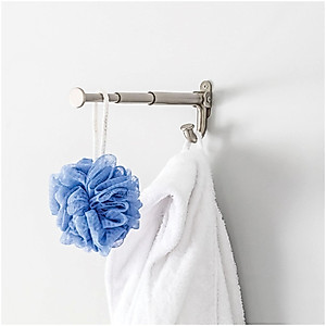 Franklin Brass Extend-a-Hook Oval (1-Pack) Expandable Single Wall Hook Pure White Foldable 2-12' Adjustable Length Hanger for Clothes, Bags, Towels, Purses, Mounted Organization B45618M-PW-R