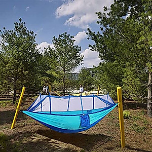 KEPEAK Camping Hammock with Net Netting, Single & Double Tree Hammock Net, Lightweight Nylon Portable Hammock for Backpacking, Camping, Travel, Beach, Yard