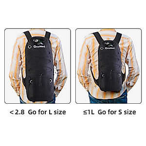 Portable Oxygen Tank Backpack O2 Cylinder Carrying Bag Oxygen Tank Holder for Size M2, M4, ML6, M9, M6, MD（Black）