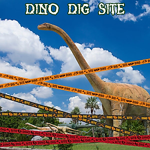 TaoBary 3 Roll Dino Dig Site Caution Tape 20 Feet Dinosaur Zone Dinosaur Party Decorations Themed Dino Party Supplies for Kids Birthday Baby Shower VBS Vacation Bible School Decor