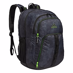 adidas Prime 6 Backpack, Stone Wash Carbon/Lucid Lime Green, One Size