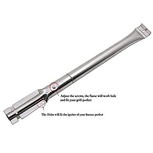 Hisencn Stainless Steel Burner Pipe Tube, Heat Plate Shield Tent, Igniter Electrode Repair KIT Replacement for Kitchen Aid 720-0733A, 720-0745, 720-0745B 4 Burner Gas Grill Models