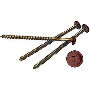 Ekena Millwork LVPS0012RD 3" Lifetime Vinyl Painted Screws, Burgundy Red