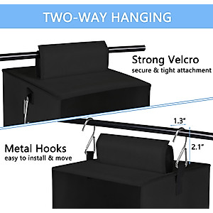 punemi 2 Pack 3-Shelf Hanging Closet Organizer and Storage, Hanging Closet Storage Organizer with Drawers, Foldable Hanging Shelves for Closet, Wardrob, 22.8" D x 11" W x 11" H, Black